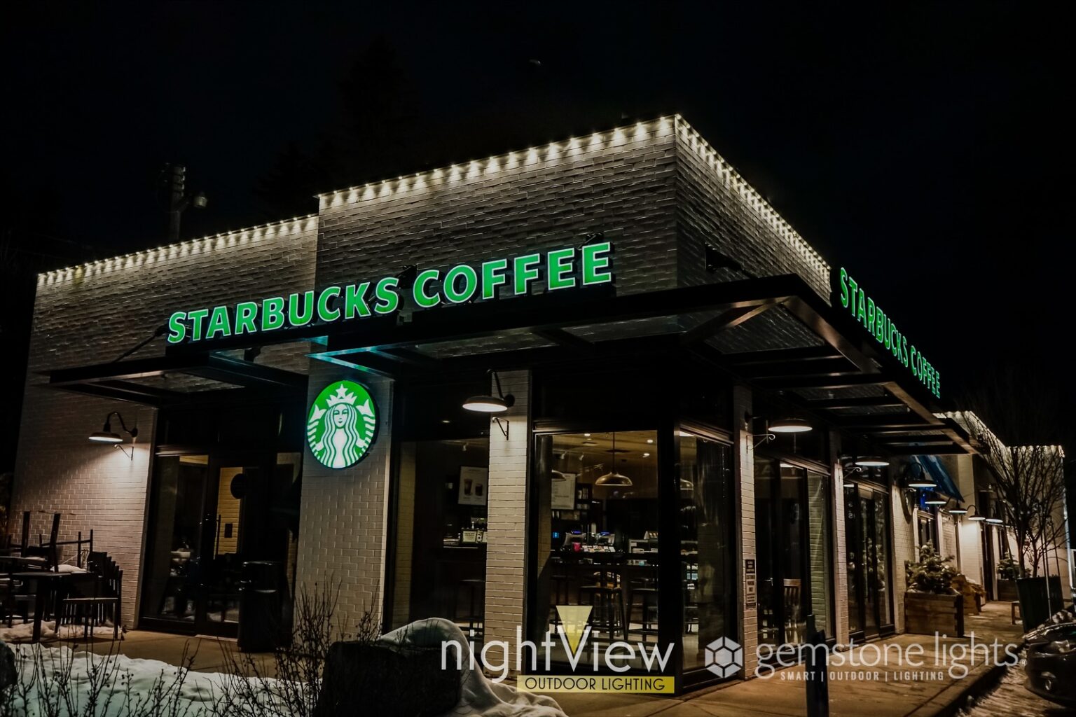 Permanent Holiday Lighting - Night View Outdoor Lighting